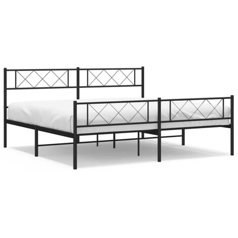 Lit double，Lit adulte，Cadre de lit métal sans matelas avec pied de lit ...