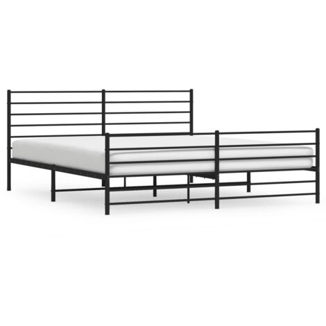Lit double，Lit adulte，Cadre de lit métal sans matelas avec pied de lit ...