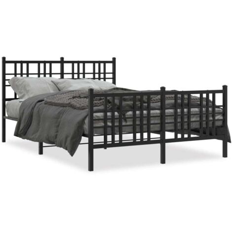 Lit double，Lit adulte，Cadre de lit métal sans matelas avec pied de lit ...