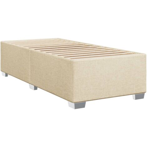 Cadre de lit 90x190 cm en tissu creme avec sommier robuste CFW6021512 ...