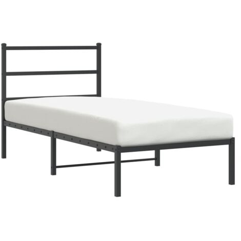 Lit simple，Lit adulte，Cadre de lit métal sans matelas avec tête de lit ...