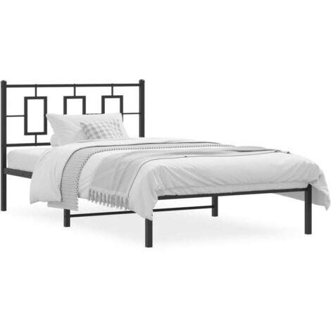 Lit simple，Lit adulte，Cadre de lit métal sans matelas avec tête de lit ...
