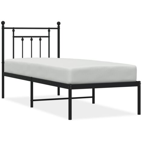 Lit simple，Lit adulte，Cadre de lit métal sans matelas avec tête de lit ...