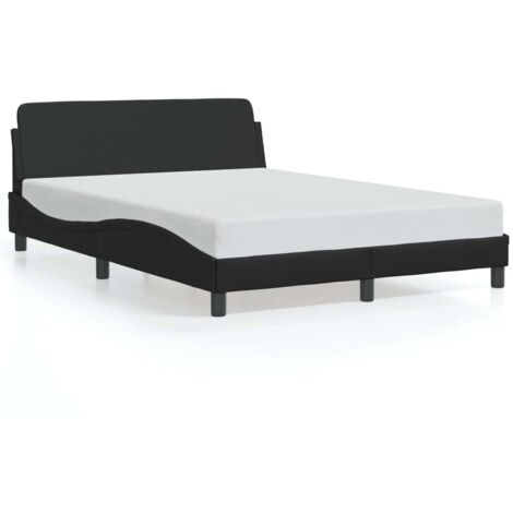 Lit double，Lit adulte，Cadre de lit Dover noir 120x200 cm similicuir ...