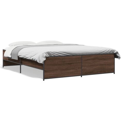 Lit double，Lit adulte，Cadre de lit sans matelas chêne marron 140x200 cm ...