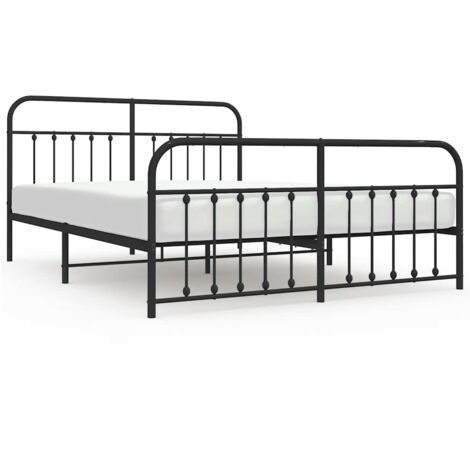 Lit double，Lit adulte，Cadre de lit métal sans matelas avec pied de lit ...