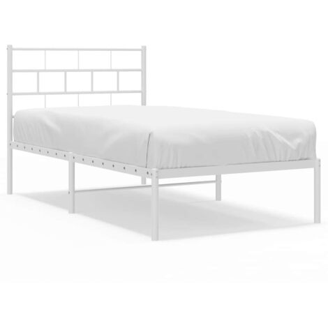 Lit simple，Lit adulte，Cadre de lit métal sans matelas avec tête de lit ...