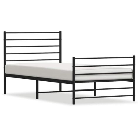 Lit simple，Lit adulte，Cadre de lit métal sans matelas avec pied de lit ...