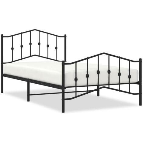 Lit simple，Lit adulte，Cadre de lit métal sans matelas avec pied de lit ...