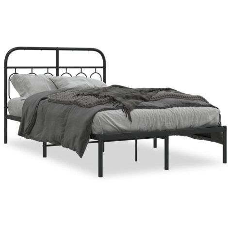 Lit double，Lit adulte，Cadre de lit métal sans matelas avec tête de lit ...