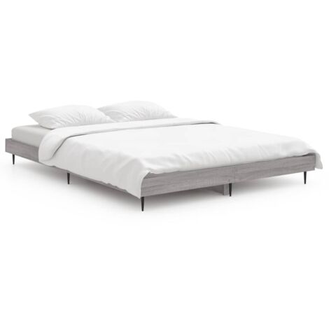 Lit double，Lit adulte，Cadre de lit sans matelas sonoma gris 140x190 cm ...