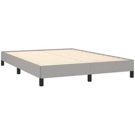 Cadre de lit 140x200 tissu gris clair lit double design CFW8467922 ...
