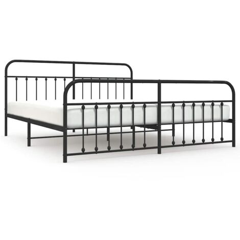 Lit double，Lit adulte，Cadre de lit métal sans matelas avec pied de lit ...