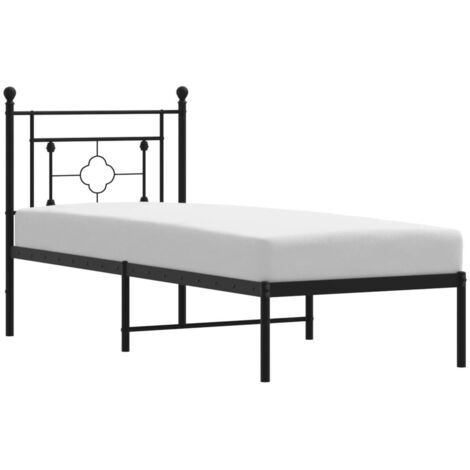 Lit simple，Lit adulte，Cadre de lit métal sans matelas avec tête de lit ...
