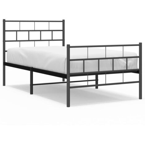 Lit simple，Lit adulte，Cadre de lit métal sans matelas avec pied de lit ...