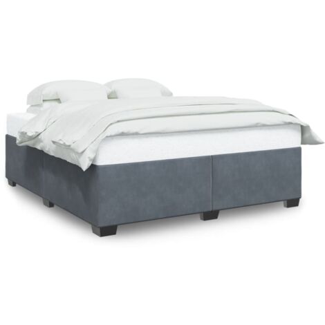 Lit double，Lit adulte，Cadre de lit sans matelas gris foncé 180x200 cm ...