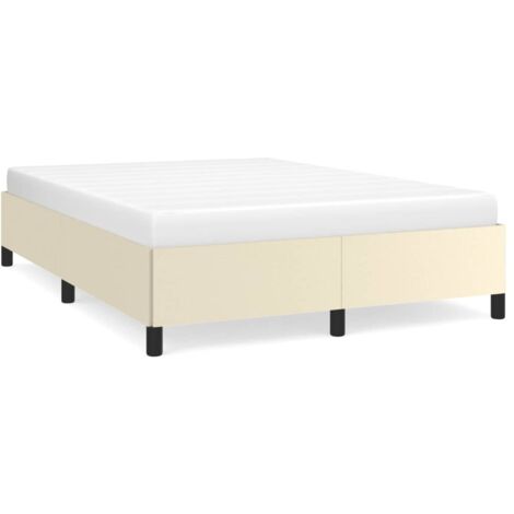 Lit double，Lit adulte，Cadre de lit sans matelas crème 140x200 cm ...