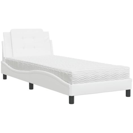 Lit simple，Lit adulte，Cadre de lit sans matelas Zadar blanc 90x200 cm ...
