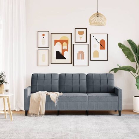 Sofa pour salon en velours gris foncé banquette 180 cm de style chic ...