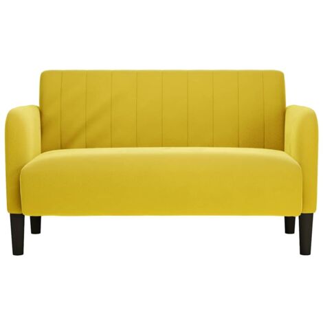 Canapé，Sofa pour Salon，Banquette causeuse jaune 109 cm velours CFW524242