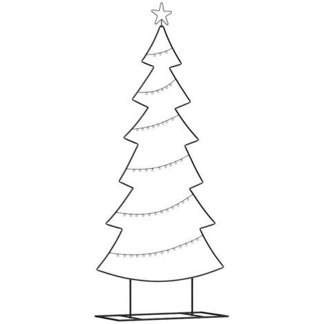 Arbre de Noël，Sapin de Noël en métal avec support Noir 180 cm Acier ...