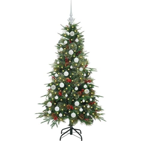 Sapin de Noël，Arbre de Noël Artificiel à Branches Articulées Vert 150 ...