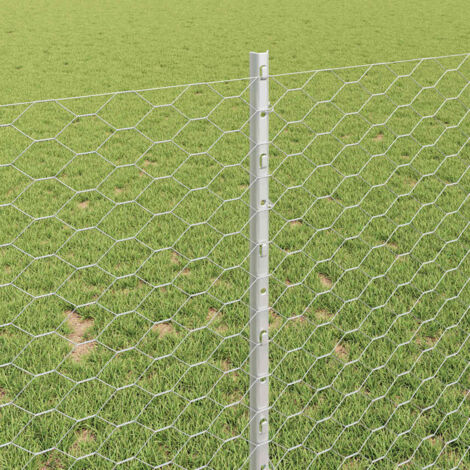 Grillage hexagonal 1x10 m avec 10 poteaux U en acier galvanisé durable ...