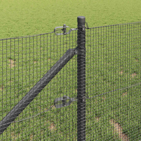 Grillage rouleau， Clôture avec poteaux Gris 0,8 x 50 m Acier