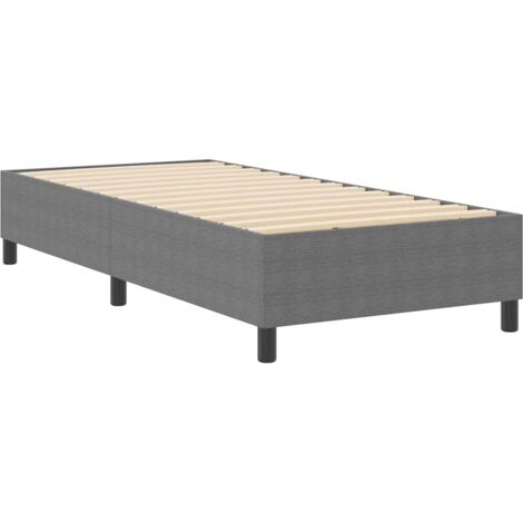 Lit simple，Lit adulte，Lit Box Spring Gris clair 90x200 cm Tissu velours ...
