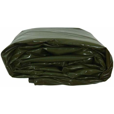 Bâche 650g / m² Vert olive 5 x 5 m Toile avec revêtement en PVC CFW78926