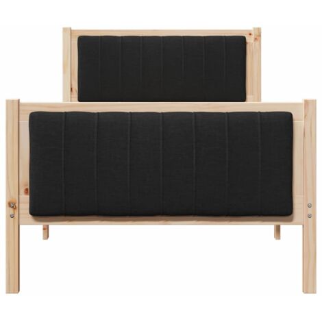 Lit simple en pin massif marron et noir style industriel chic 90x200 ...