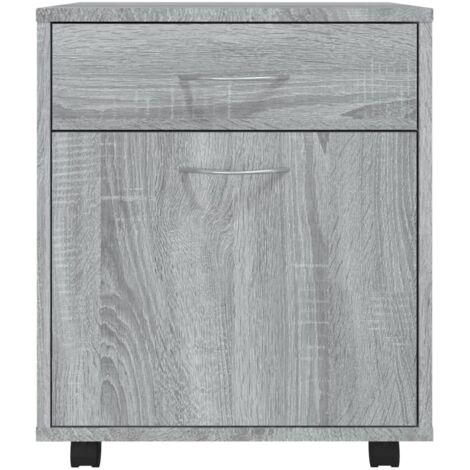Meuble de rangement pour télétravail armoire mobile chêne Sonoma ...