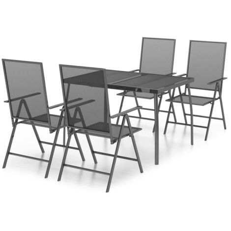 Ensemble à manger de jardin 5 pcs，Salon de jardin anthracite acier CFW76871