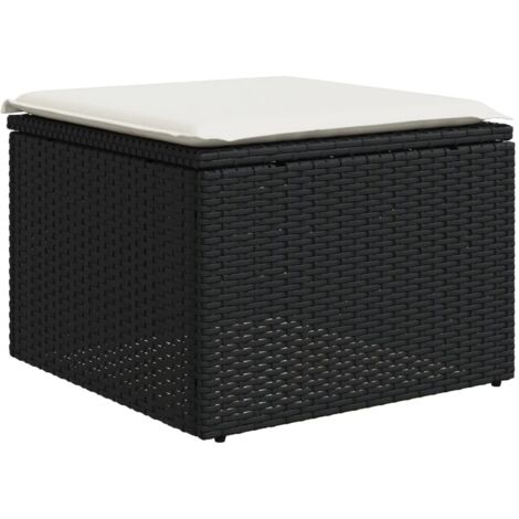Salon de jardin resine tressee noire 4 places design chic CFW65041 ...