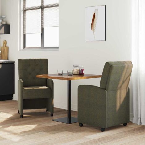 Chaises de Salle à Manger avec Roues 2 pcs Vert armée CFW247128