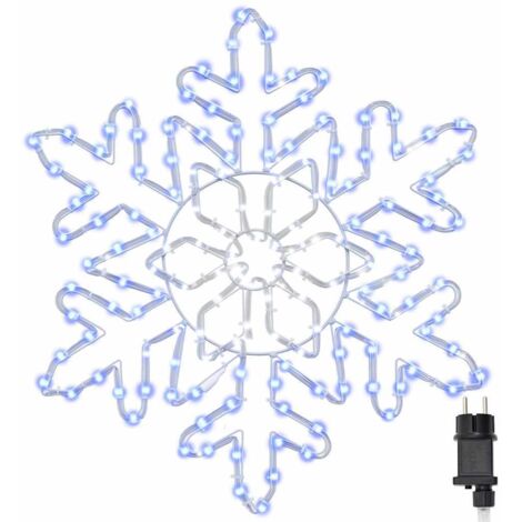 Flocon de Noël avec 156 LED Bleu 55.5 x 55.5 x 0.75cm PVC CFW941913