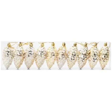 Boule de Pomme de Pin de Noël 40 pcs Doré Plastique CFW342839