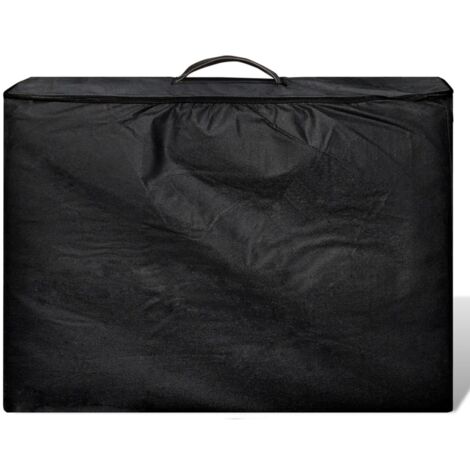 Table de massage pliable Noir 2 zones avec cadre en bois CFW150741