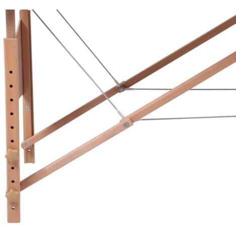 Table de massage pliable Noir 2 zones avec cadre en bois CFW150741