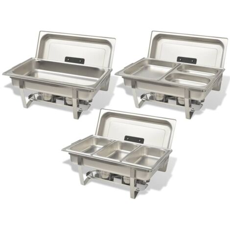 Chauffe-plat pour ne plus manger froid lot de 3 plats chauds en inox ...