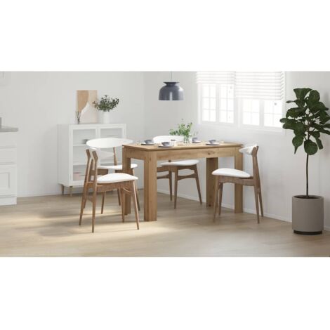 Table repas chêne artisanal 120 cm en bois d'ingénierie robuste ...