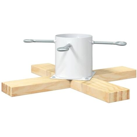 Pied de Sapin de Noël 1.73 Blanc 50 x 50 x 16 cm Pin massif CFW639248