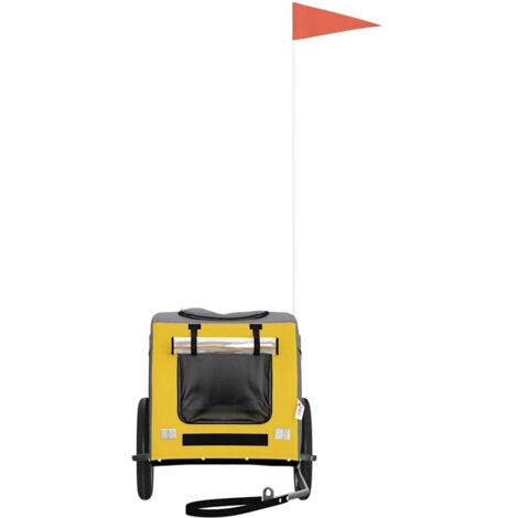 Remorque vélo animaux compagnie jaune grise CFW208727 avec réflecteurs ...