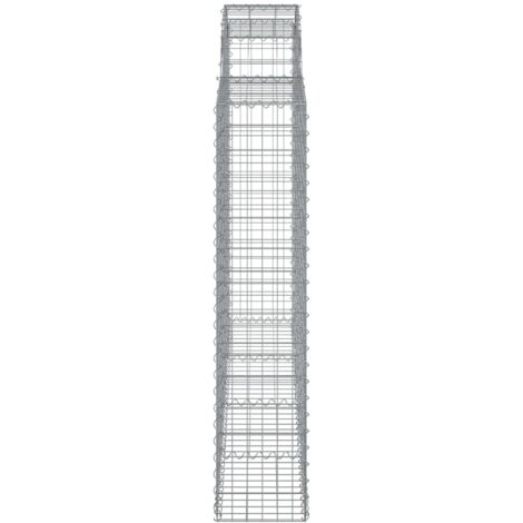 Paniers à gabions arqués 2 pcs 200x30x140/160 cm Fer galvanisé ...