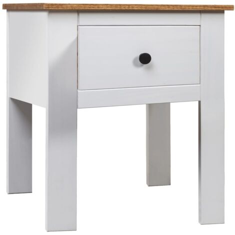 Table de chevet，Table d'appoint, Table de nuit pour Salon Chambre Blanc 46x40x57 cm Pin Gamme ...