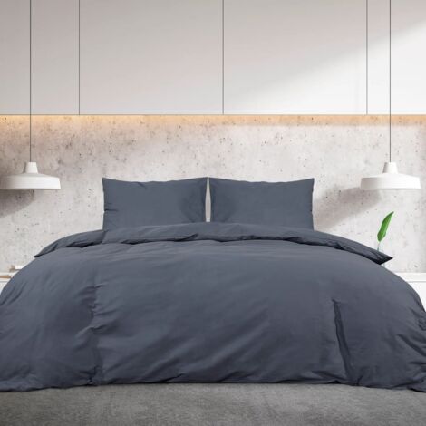 Parure de lit coton anti-transpiration 200x200 couette anthracite ...