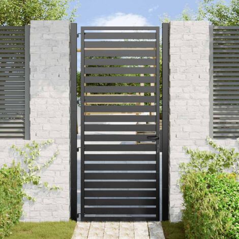 Portail de jardin，Portillon，Porte de jardin verrouillable noir 100x200 ...
