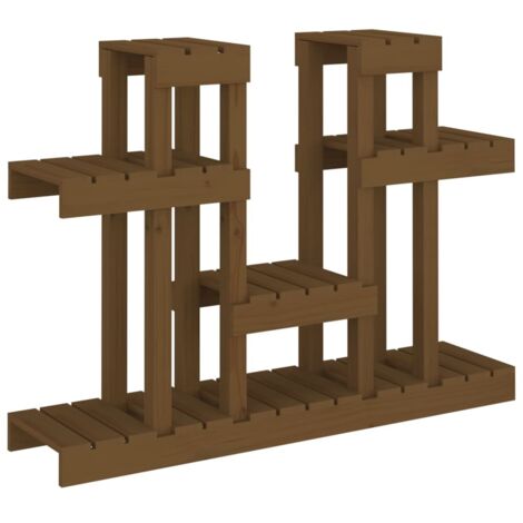 Support à plantes CFW877096 marron miel en bois de pin 104,5 cm ...