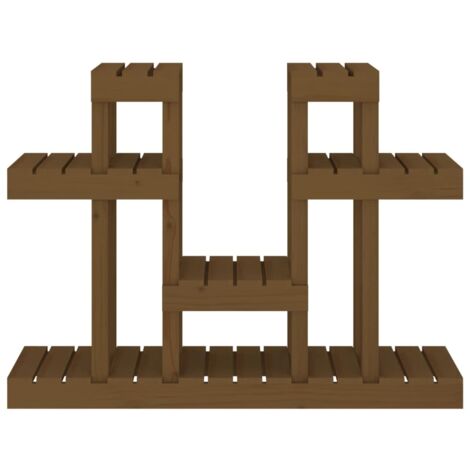 Support à plantes CFW877096 marron miel en bois de pin 104,5 cm ...