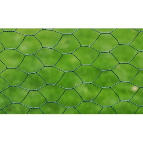 Clôture，Grillage à poule avec revêtement en PVC 25x0,75 m vert CFW78965